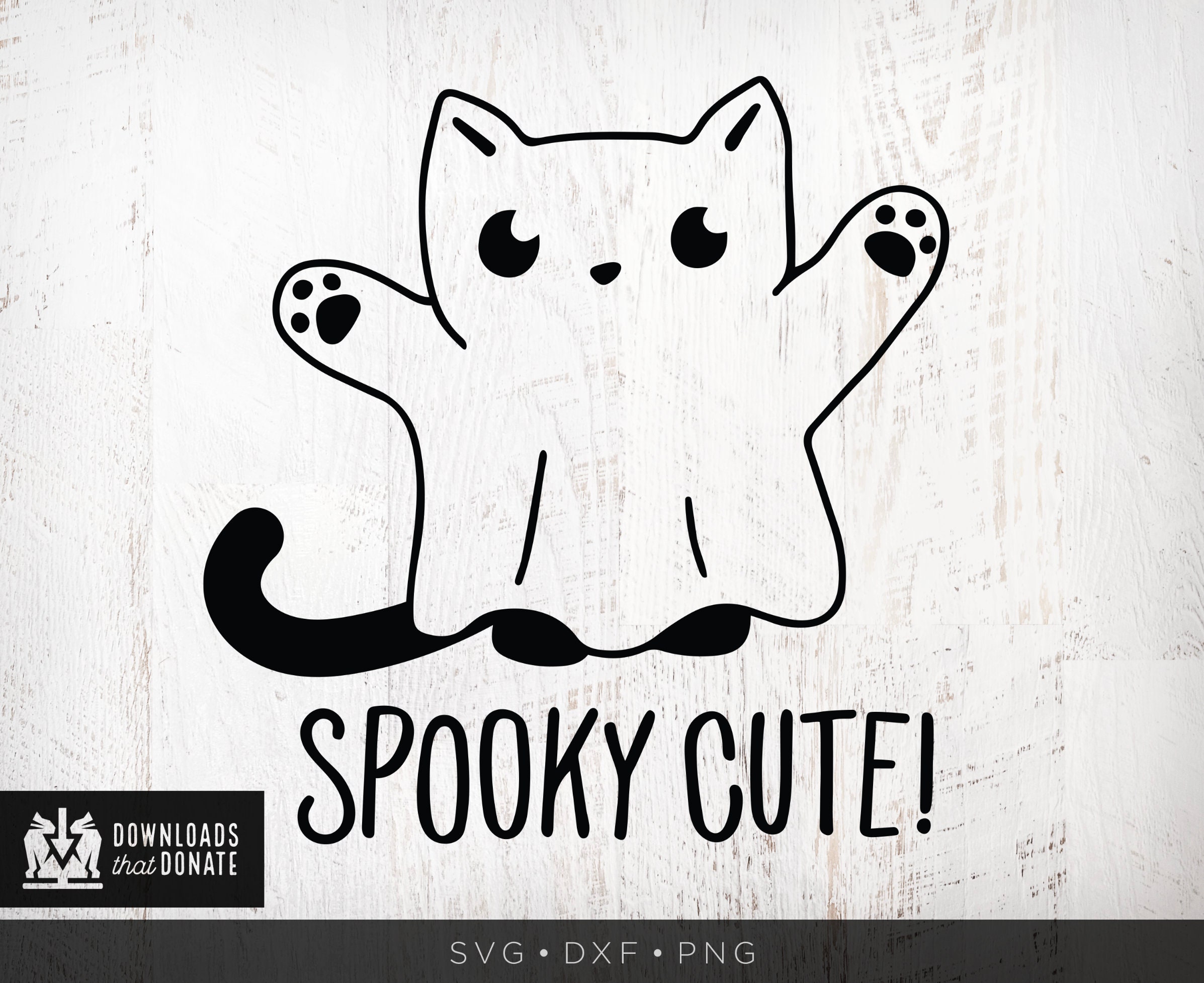 Spooky Cute SVG File With Ghost Cat Svg | Silly Kids Halloween SVG and ...
