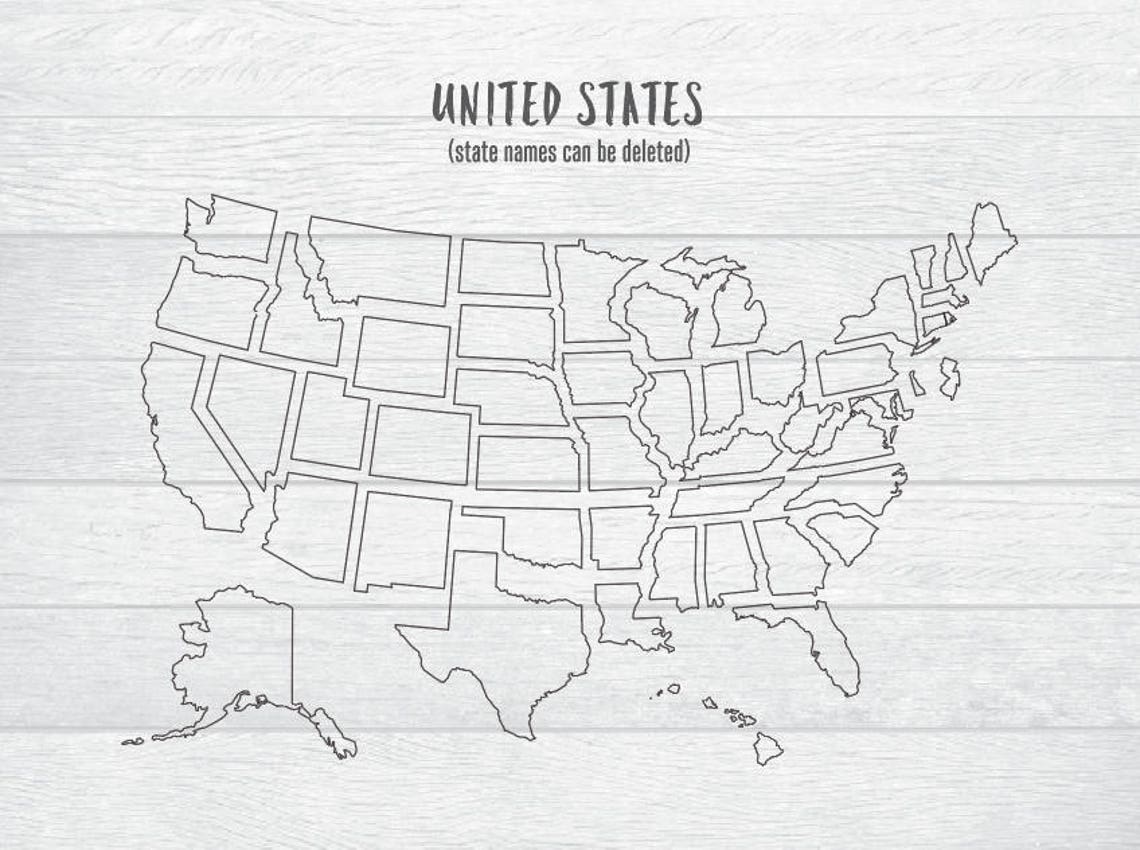 793 Files | 50 State Shapes Cut File Bundle for Cricut 50 United States ...