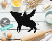 Flying Pig SVG Farm Svg Kitchen Svg Hog Clipart Rooster SVG - Etsy
