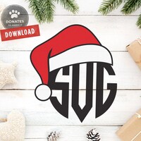 DIY Santa Split Monogram SVG, Christmas Santa Claus Split Frame ...