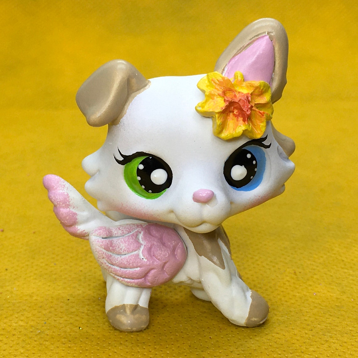 Littlest Pet Shop Cute Collie flowers Dog Ooak Custom Nice | Etsy