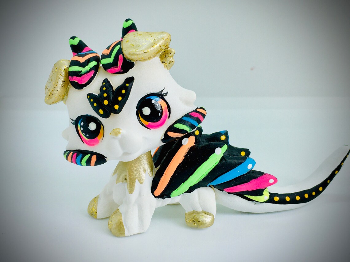 Littlest Pet Shop Cute Colorful Dragon Collie Inspired by - Etsy