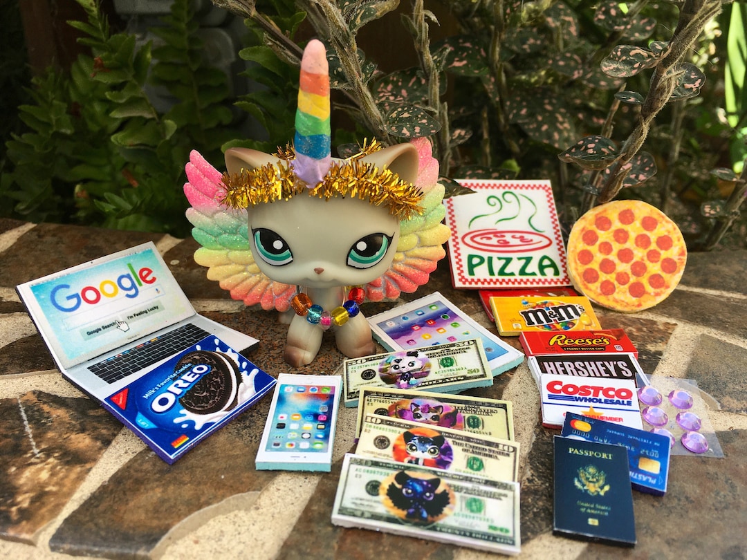 Littlest Pet Shop Custom Golden Rainbow Wings & Accessories Lps PET NOT ...