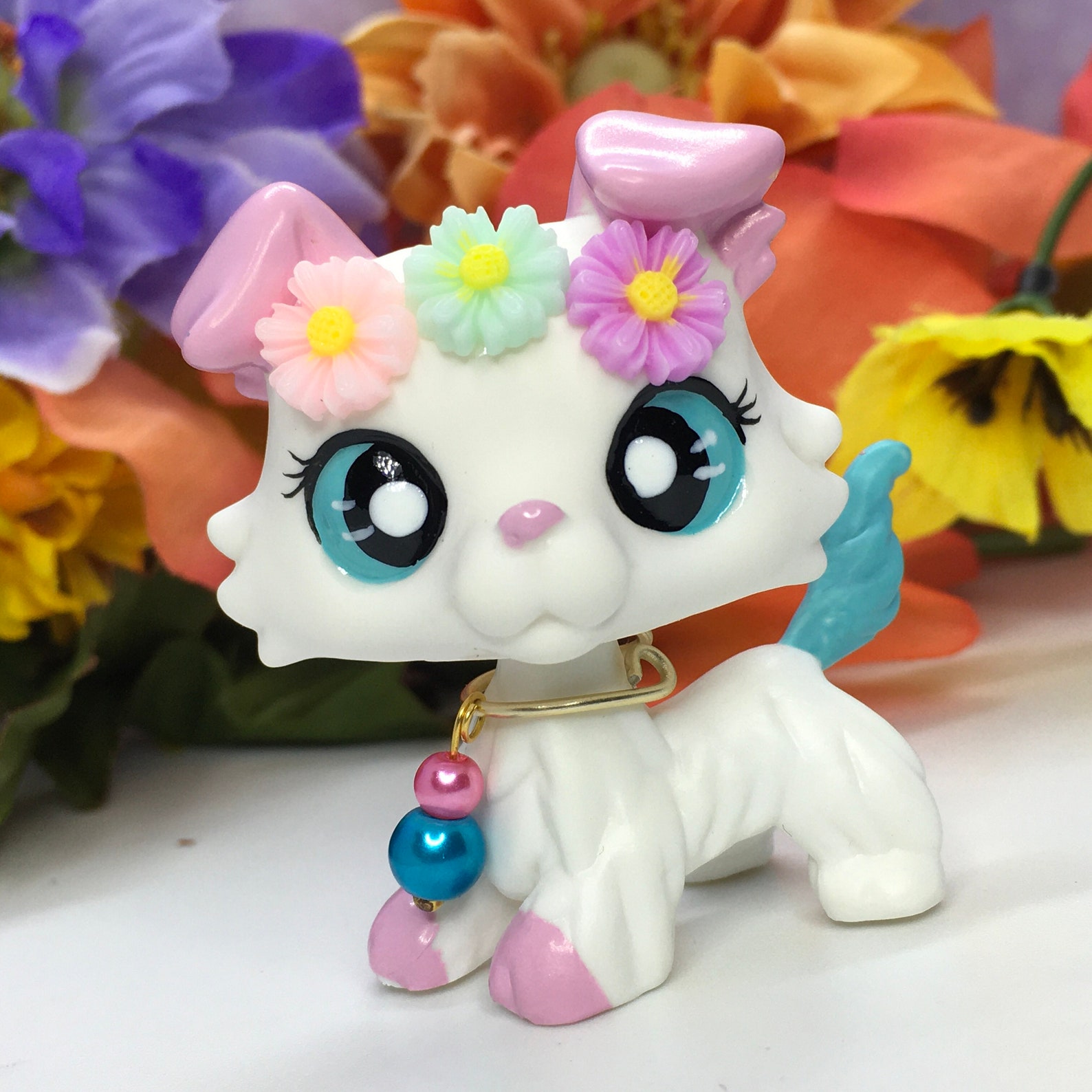 Littlest Pet Shop Cute Collie With Flowers Dog Ooak Custom | Etsy