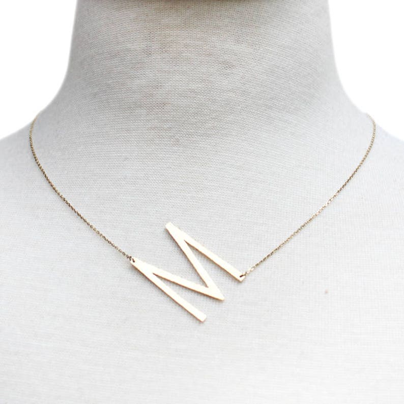 Monogram Initial Necklace - Etsy