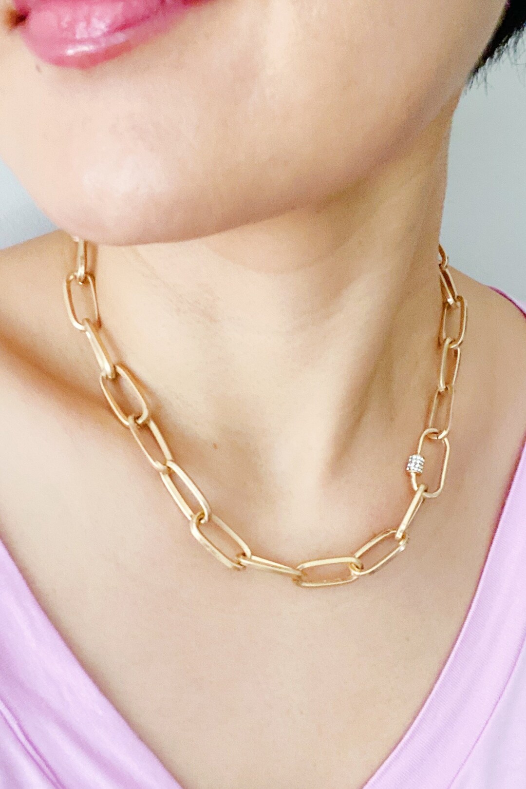Unique Chain Link Necklace - Etsy
