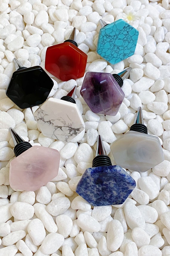 Soho Lounge Hexagon Stone Wine Stopper - Etsy