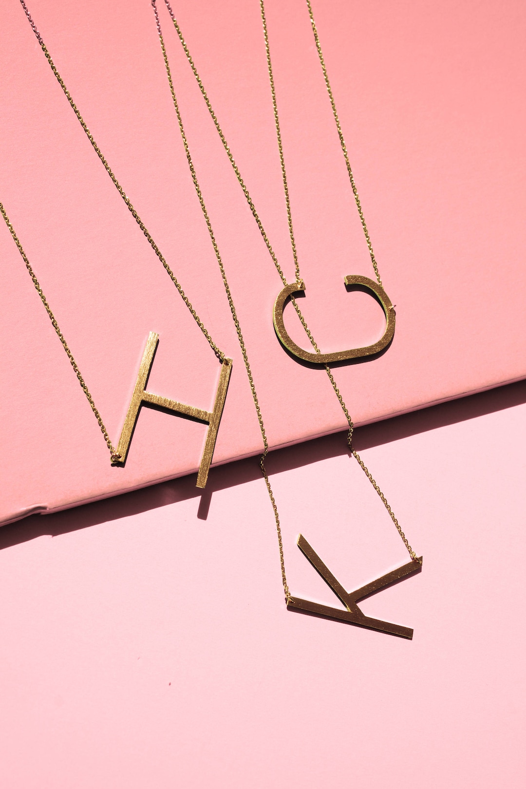 Monogram Initial Necklace - Etsy