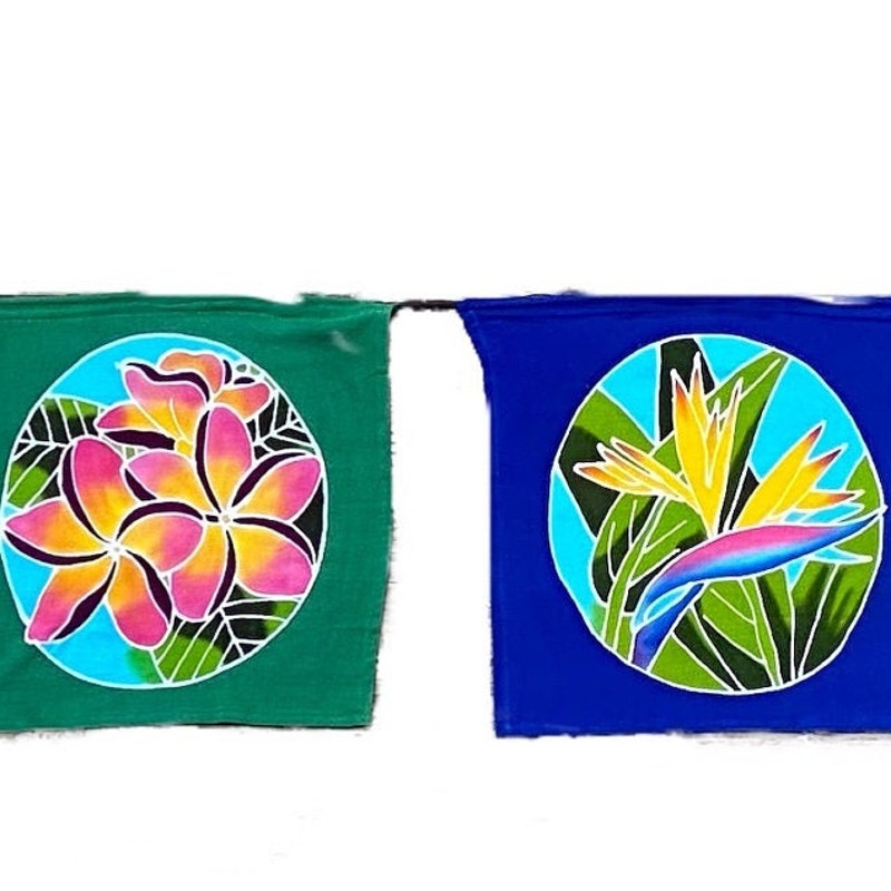 Batik Flower Flags - Etsy
