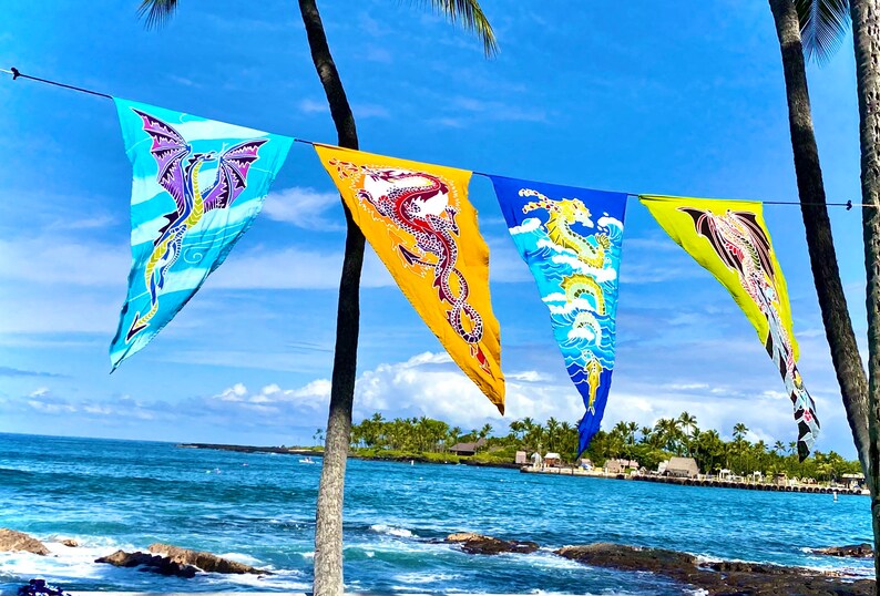 Dragon Prayer Flag Spirit of the Elements Designed & Created | Etsy