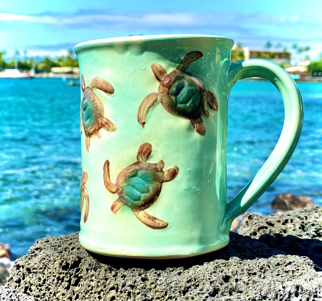 Kona Island Mug: Handmade Ceramic Turtle Mug - Etsy