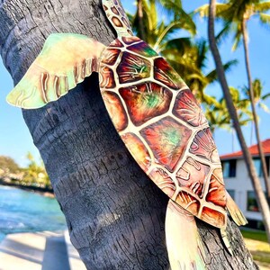 Hand-painted Oyster Shell Turtle Wall Decor: Rust Proof Aluminum - Etsy