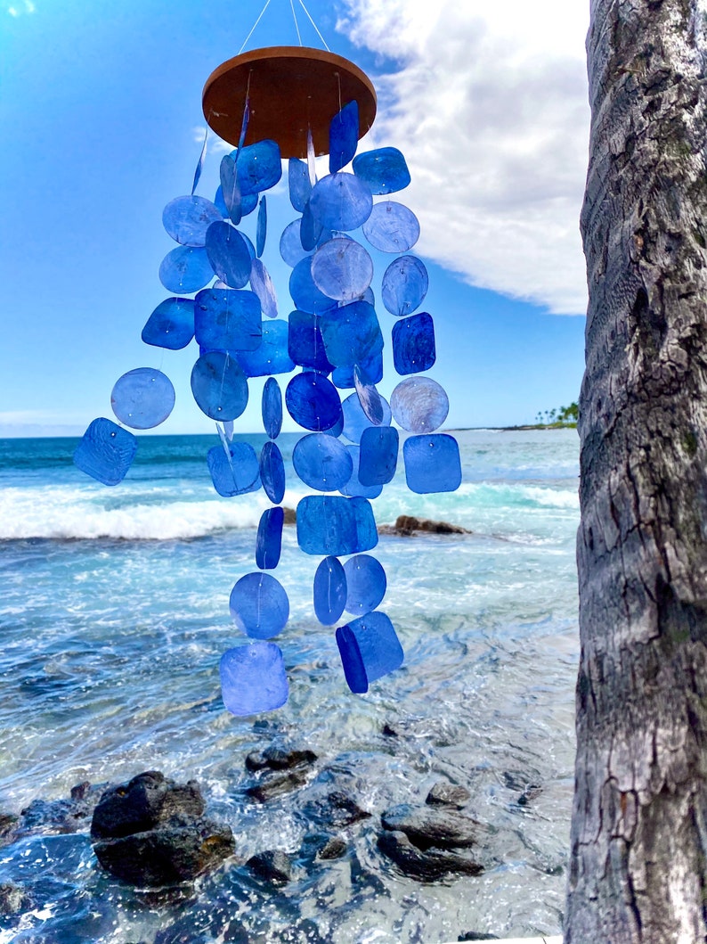 NEW Capiz Shell Wind Chime Ocean Nautical Decor. Deep Ocean | Etsy