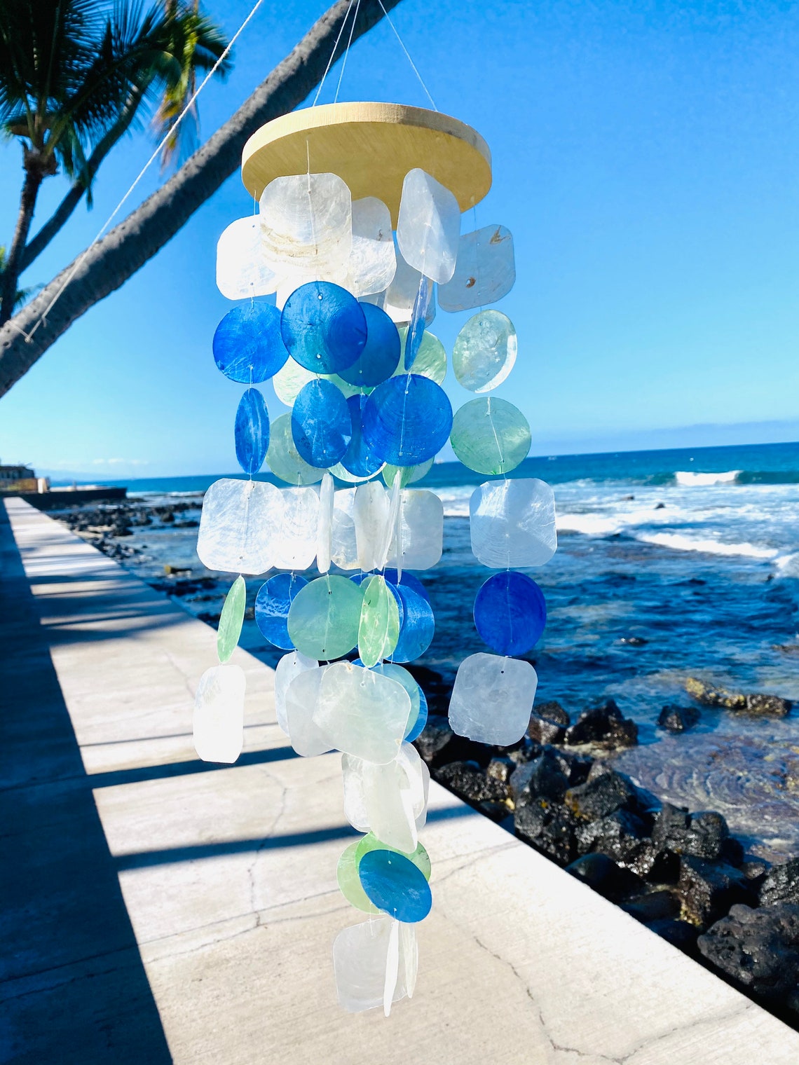 Capiz Shell Wind Chimes Ocean Nautical Decor. Sound of Tropical Island ...