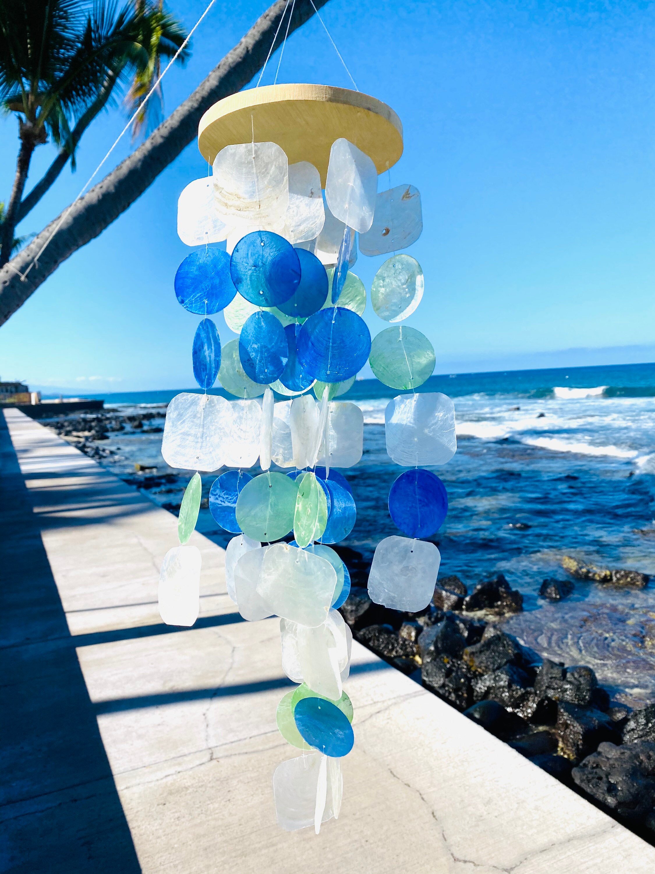 Capiz Shell Wind Chimes Ocean Nautical Decor. Sound of Tropical Island ...