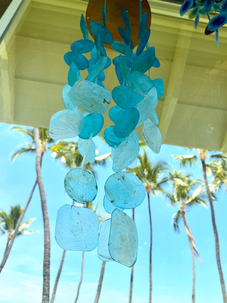 Capiz Shell Wind Chime Ocean Nautical Decor. Waterfall Color. - Etsy