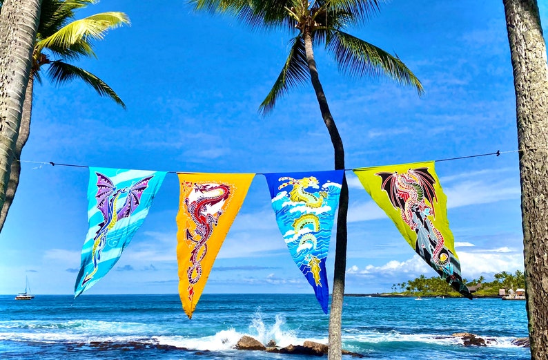 Dragon Prayer Flag Spirit of the Elements Designed & Created - Etsy