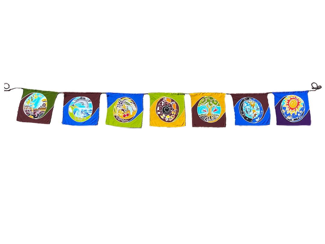 Hand-painted Hawaiian Prayer Flags: Spiritual Home Decor - Etsy