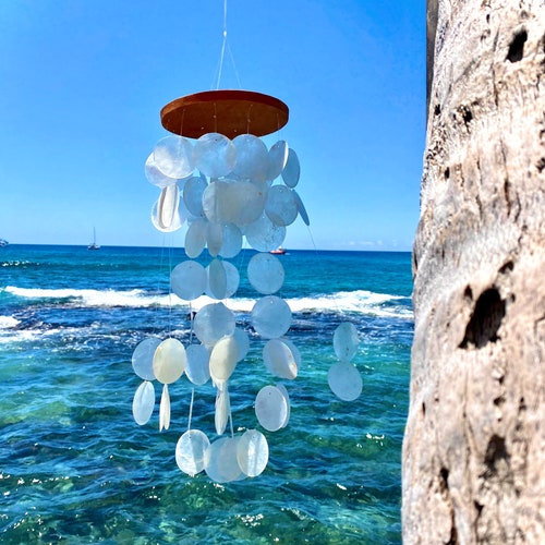 Capiz Shell Wind Chimes Ocean Nautical Decor. Sound of - Etsy