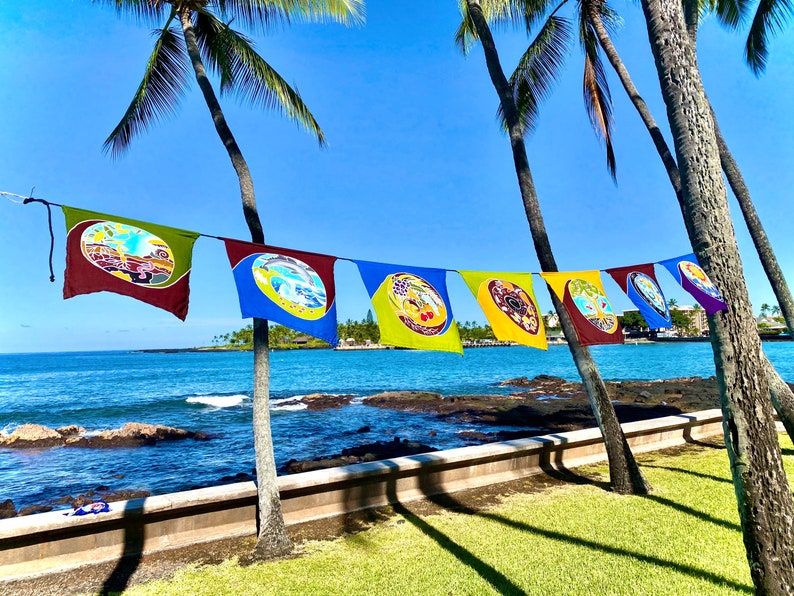 Hand-painted Hawaiian Prayer Flags: Spiritual Home Decor - Etsy