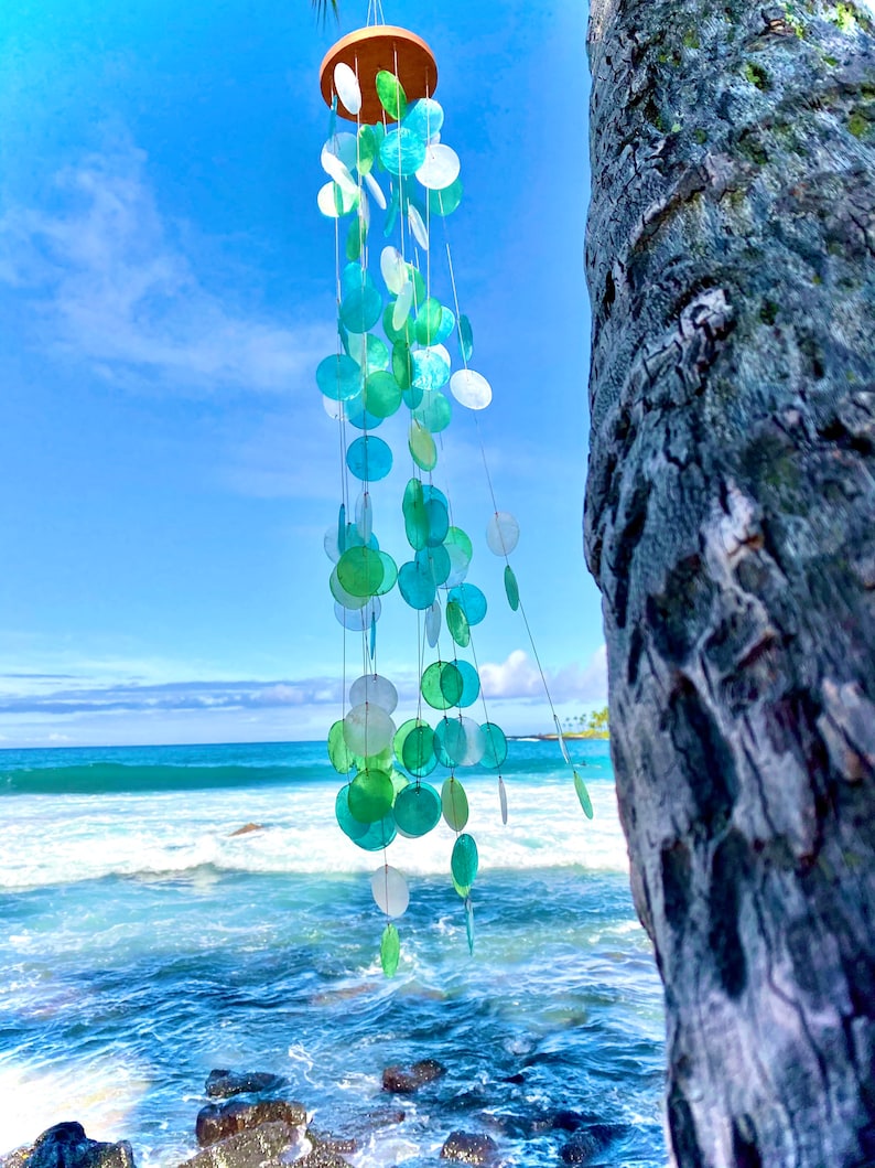 Capiz Shell Wind Chime Ocean Nautical Decor. Natural Ocean | Etsy