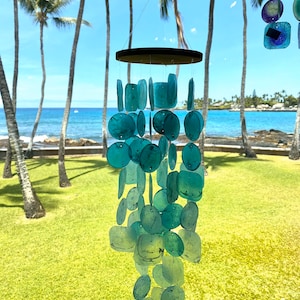 Capiz Shell Wind Chime Ocean Nautical Decor. Waterfall Color. - Etsy