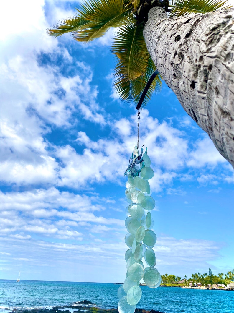 Octopus Capiz Wind Chime Ocean Nautical Decor. Natural Capiz Shell ...
