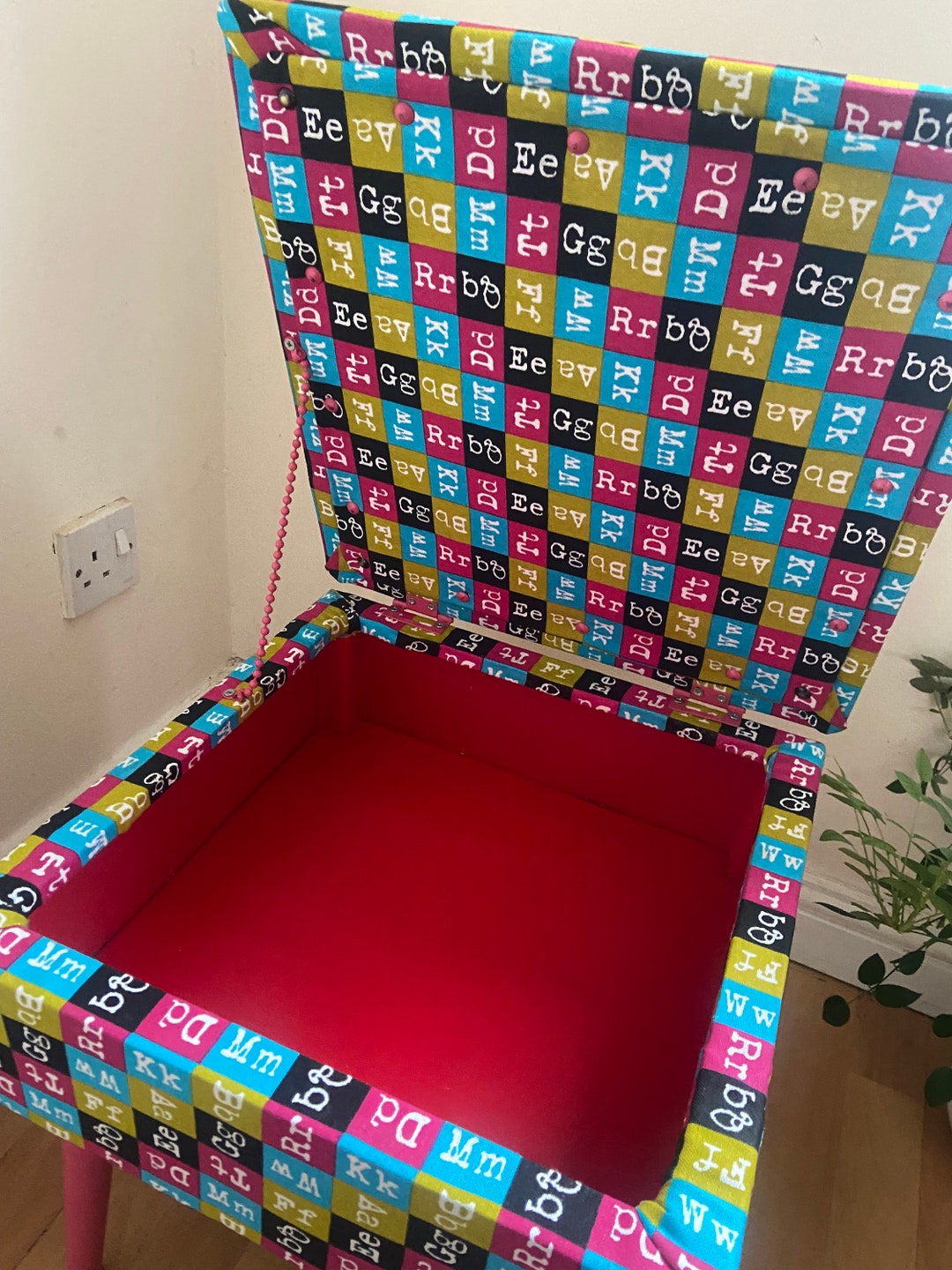 Upcycled 50's Stunning Sherborne Sewing Box, Stool & Footstool ...