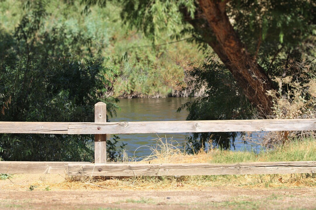 Rustic Fence Along River and Trees Digital Backdrop - Photography ...