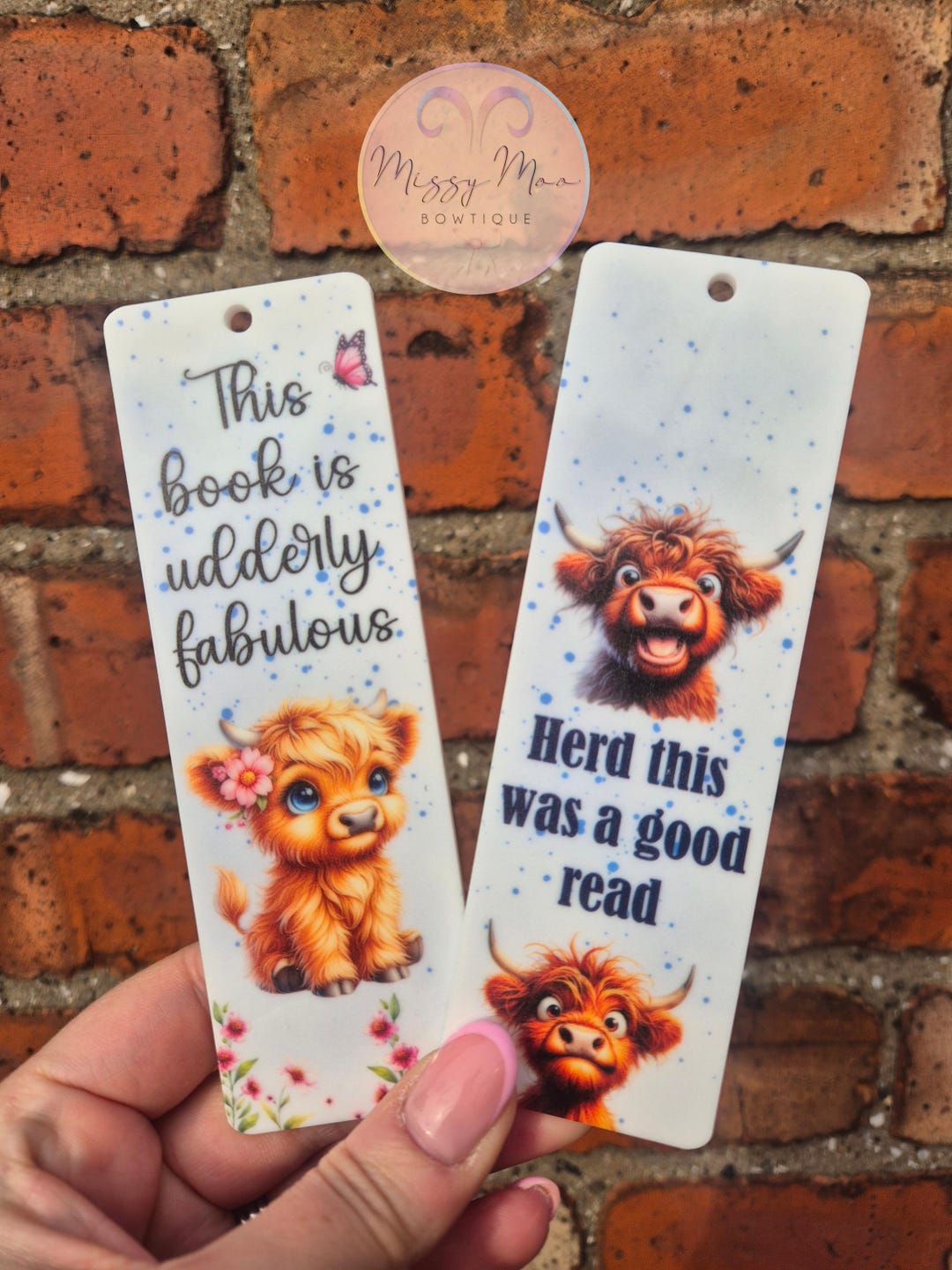 Highland Cow Bookmark , White Bookmark , Highland Cows , Cow Gifts ...