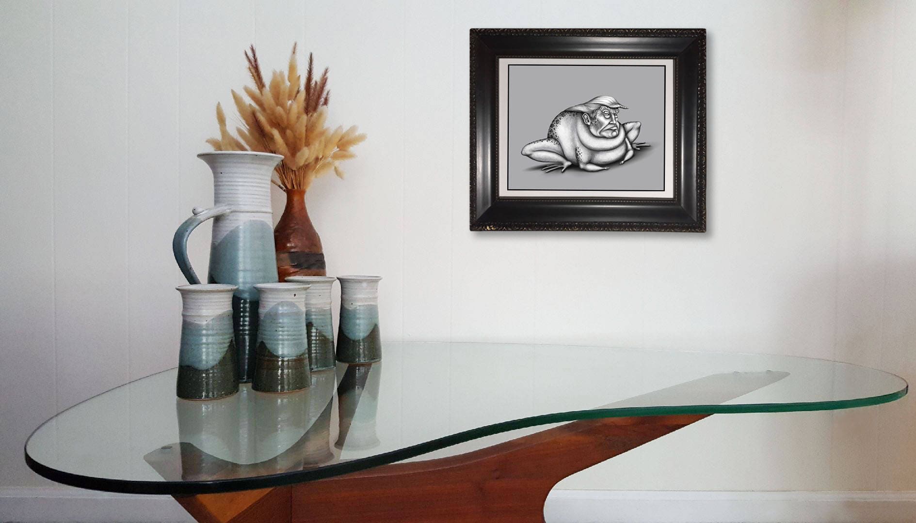 Donald Trump as a Toad, Toad Art, Frog Art, Art Print, Black and White ...