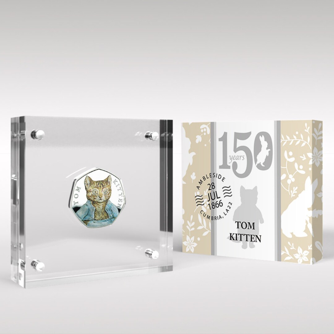 Tom Kitten 50p Coin Beatrix Potter, pantalla de estilo a prueba de ...