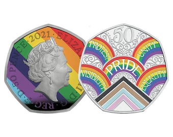 2022 50 Years of Pride LGBTQ Rights UK 50p Brilliant Uncirculated Coin ...