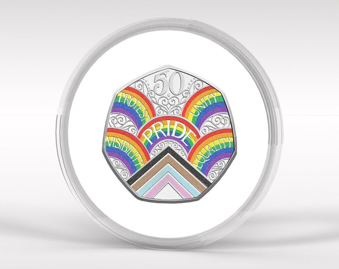 2022 50 Years of Pride LGBTQ Rights UK 50p Brilliant Uncirculated Coin ...
