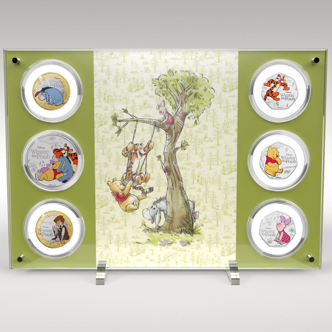 Winnie the Pooh 100 Years Disney 6 Coin Collection With Display Stand ...