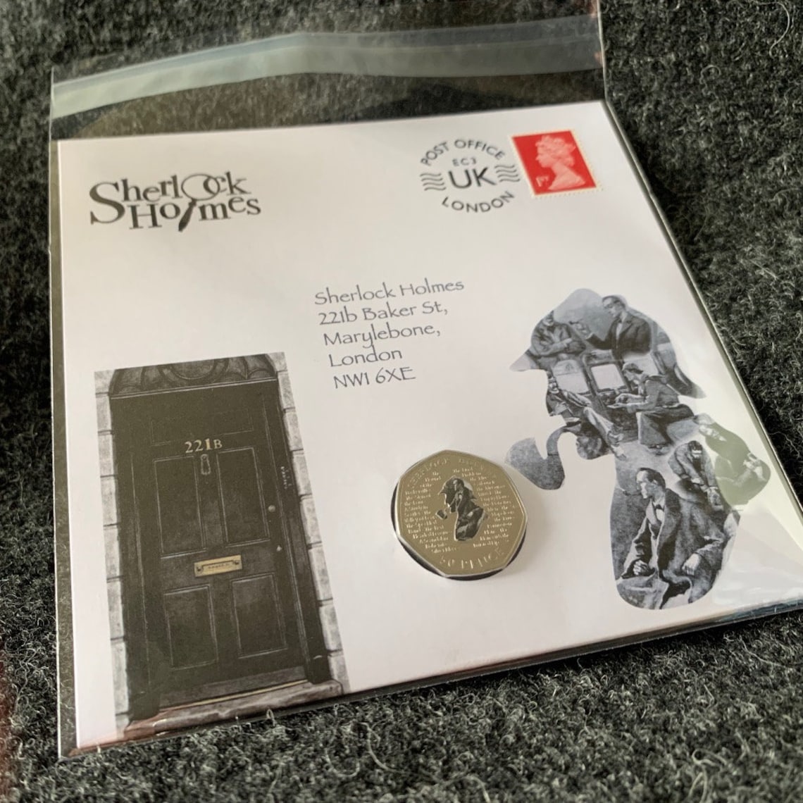 Sherlock Holmes 50p Decal Uncirculated Coin and Stamp Cover | Etsy