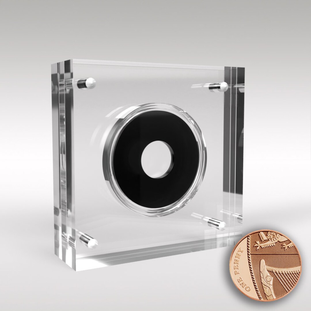 1p 20.3mm Royal Mint Coin Acrylic Coin Display Case Holder Black - Etsy