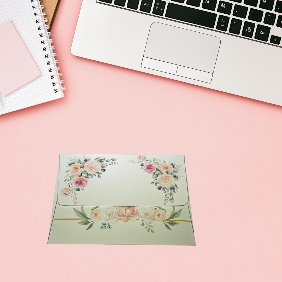 Easy DIY Printable Instant Digital Download Rose Floral Envelope | A2 ...