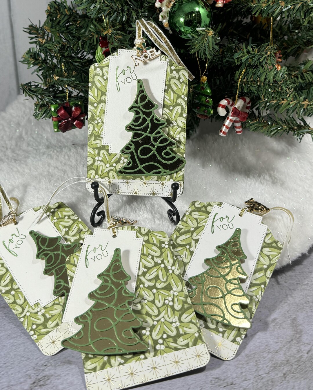 4 Assorted Christmas Patterns Gift Tags, Handmade Holiday Gift Tags ...