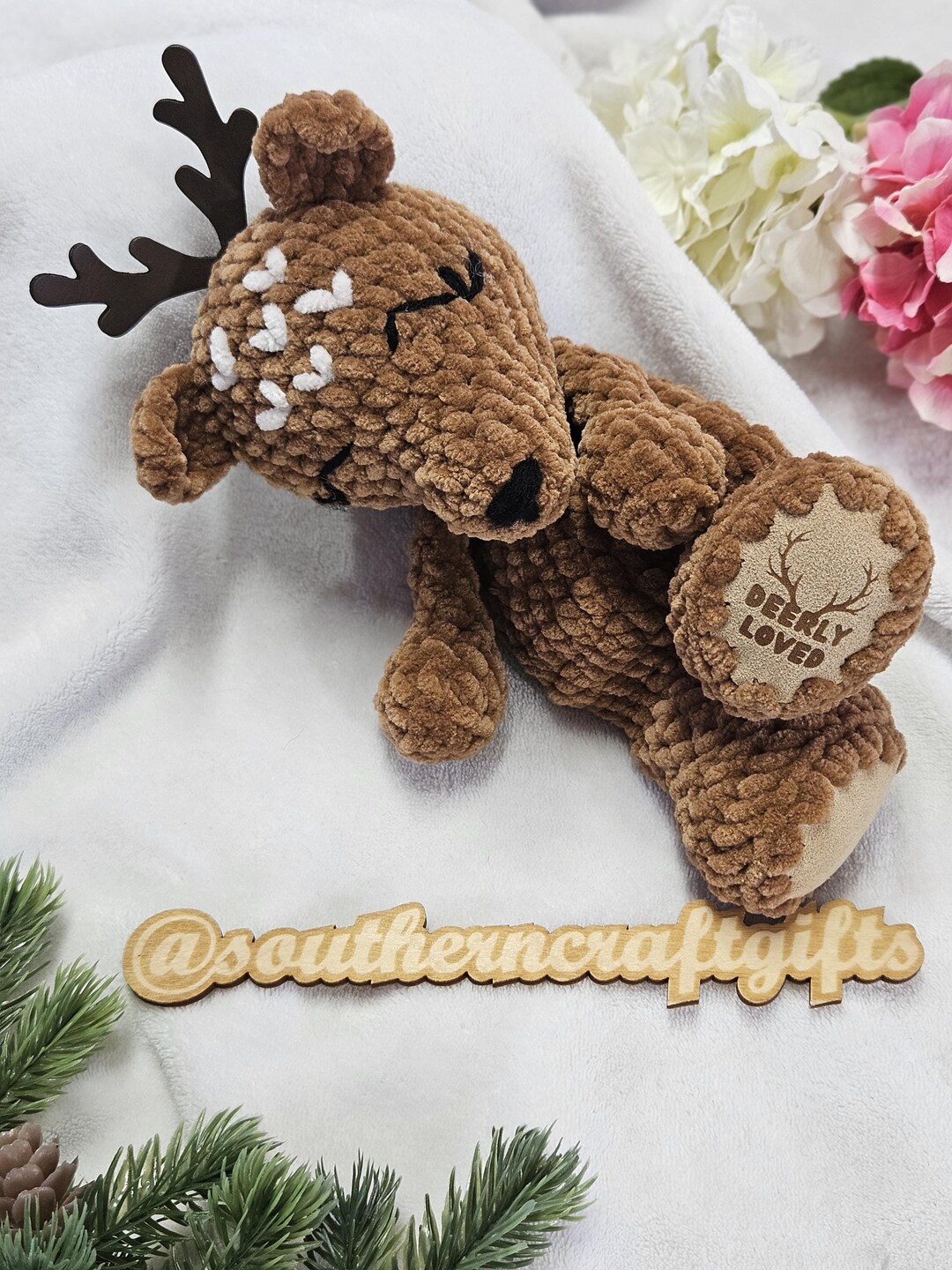 Crochet Deer Snuggler | Woodland Crochet Lovey | Deer Dow Faun Snuggler ...