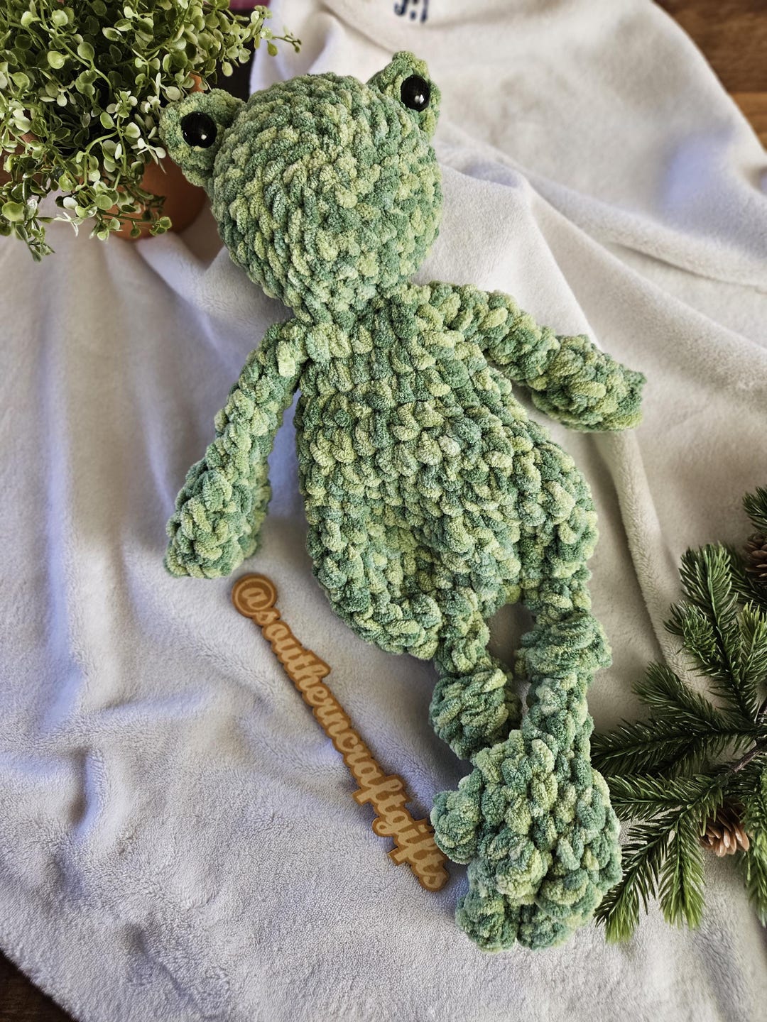 Frog Snuggler | Crochet Plushie | Made to Order | Toddler Toy | Frog ...