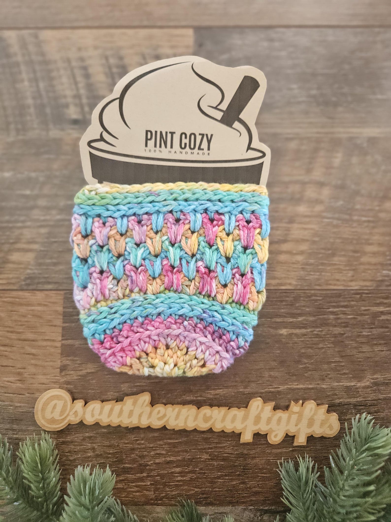Handmade Crochet Pint Cozy: Cotton Ice Cream Sleeve - Etsy