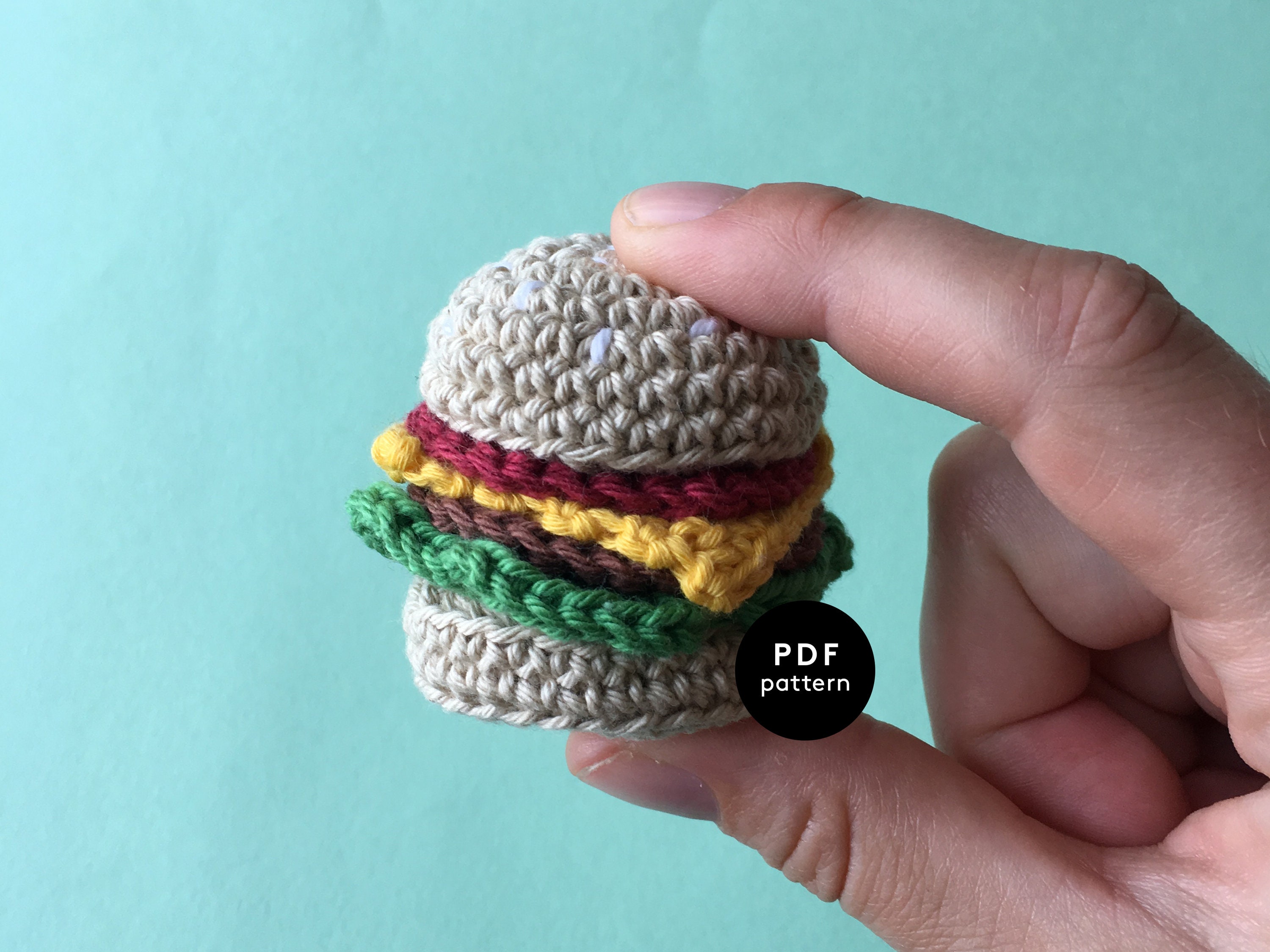 Mini Burger CROCHET PATTERN Amigurumi Play Food Pram - Etsy