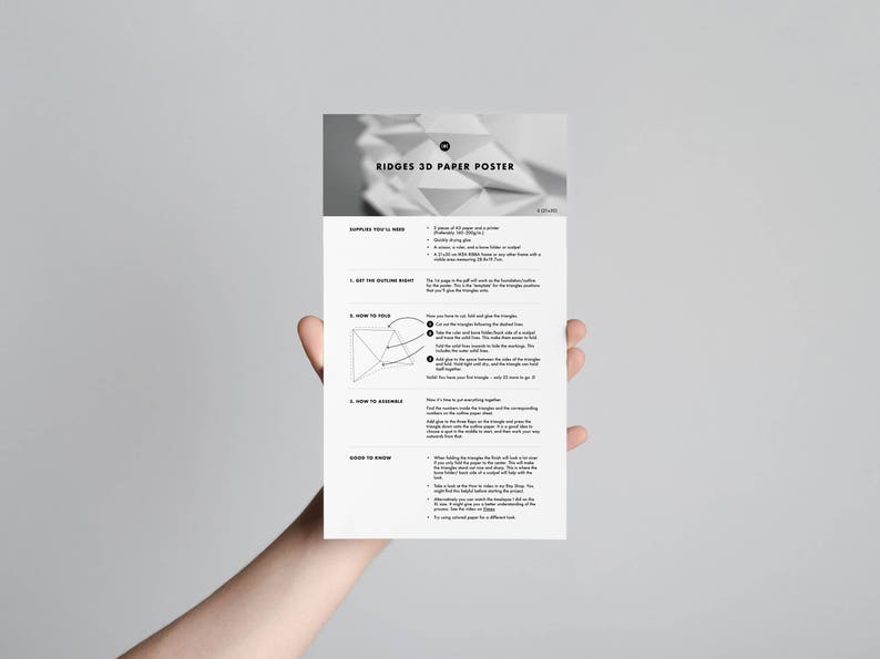 RIDGES XS | Papercraft | Paper Poster | Paper Craft Template | Pdf ...