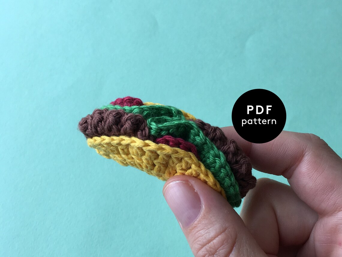 Mini Taco CROCHET PATTERN Shell Crochet Play Food - Etsy
