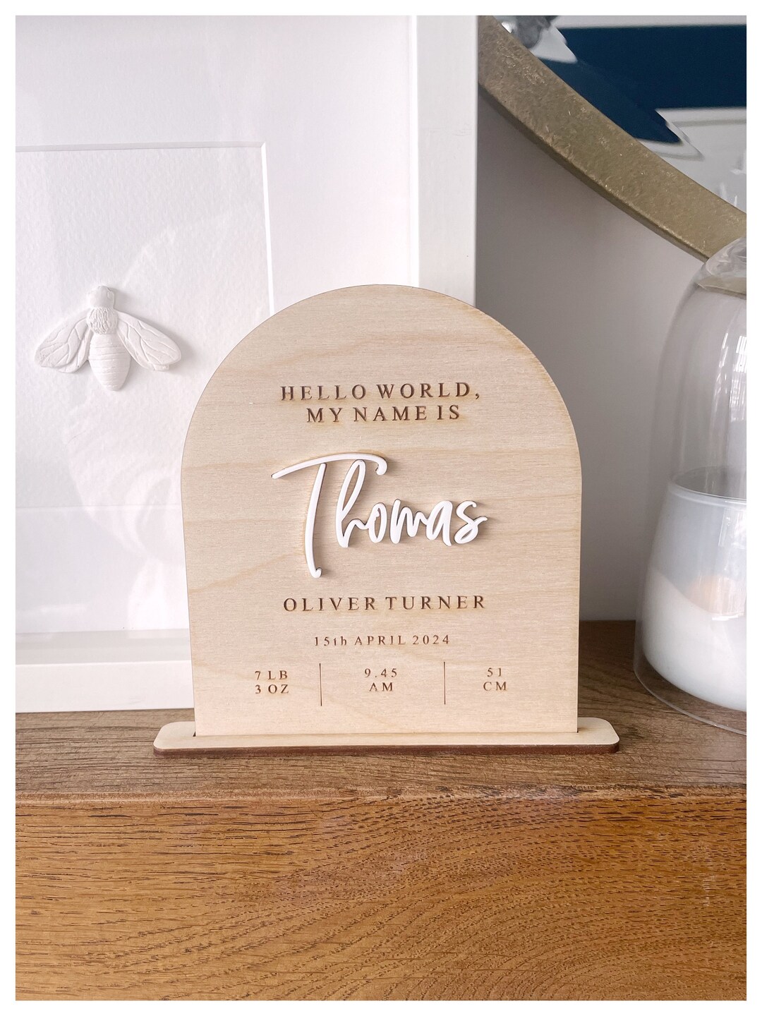 Personalised Baby Name and Birth Stats Sign / Baby Weight Plaque ...