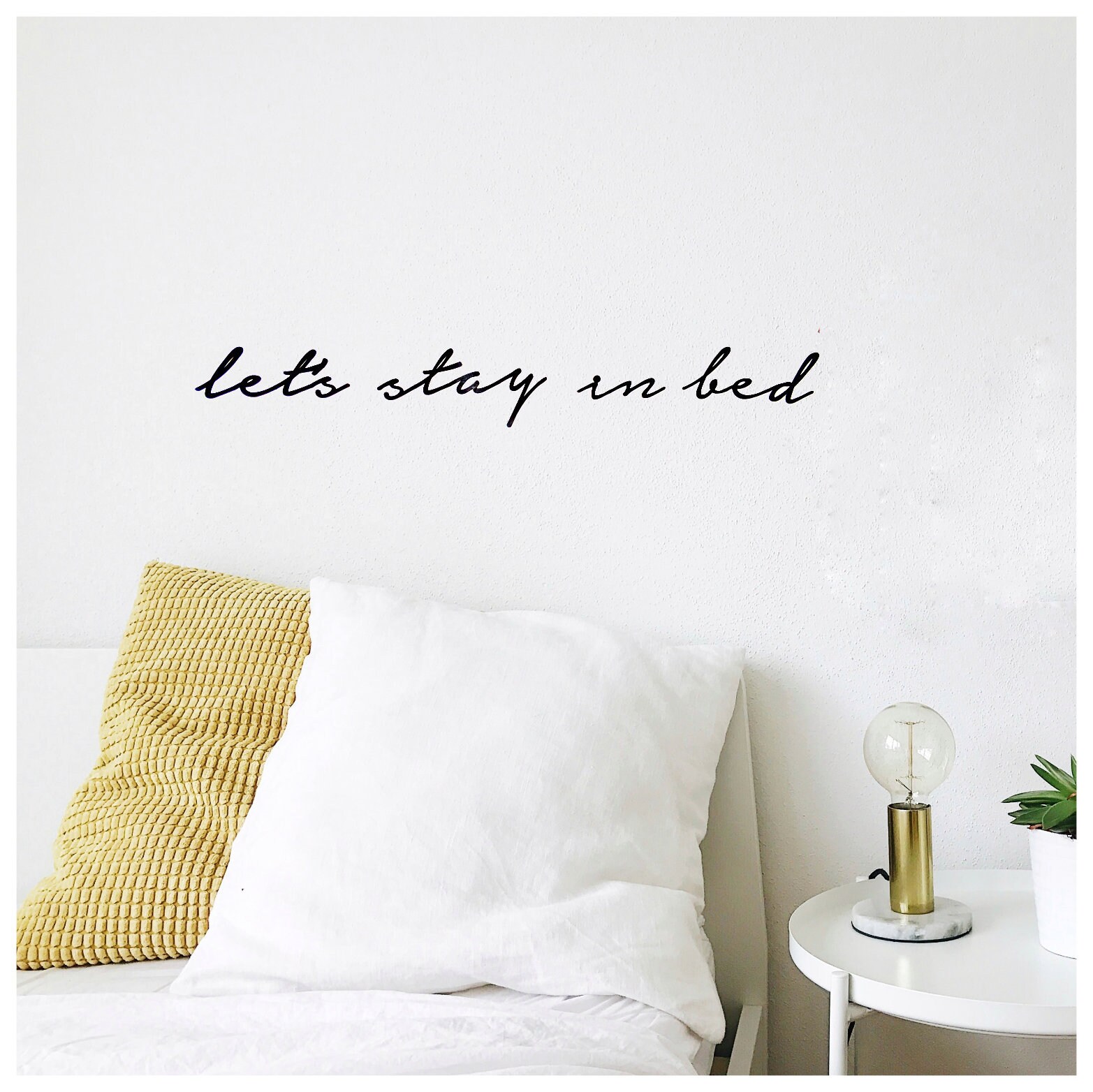 Custom wooden wall sign / Let's stay in bed wall sign/ | Etsy