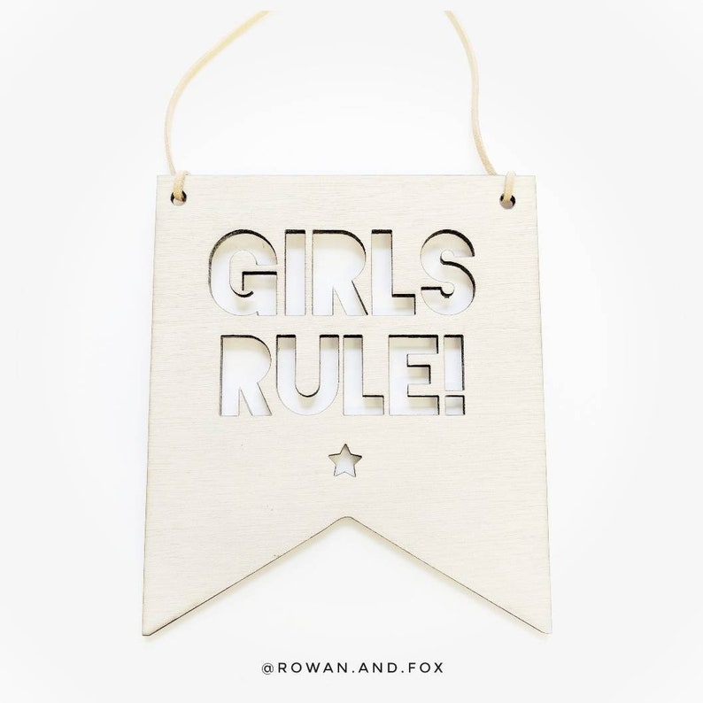 Girls rule / wooden wall sign/ nursery decor/ scandinavian | Etsy