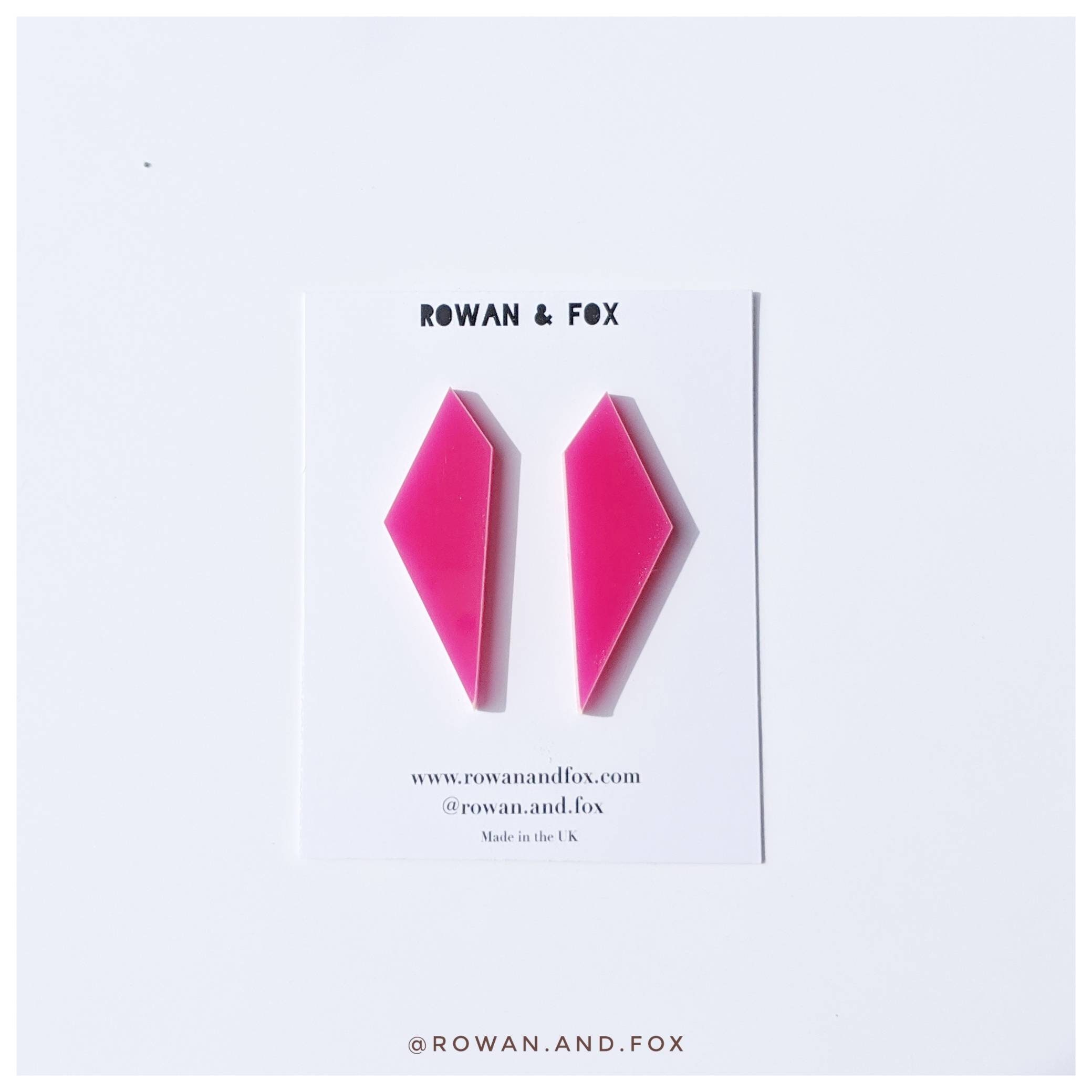 Hot Pink Shard Earrings/ Statement Earrings / Holiday Earrings | Etsy UK