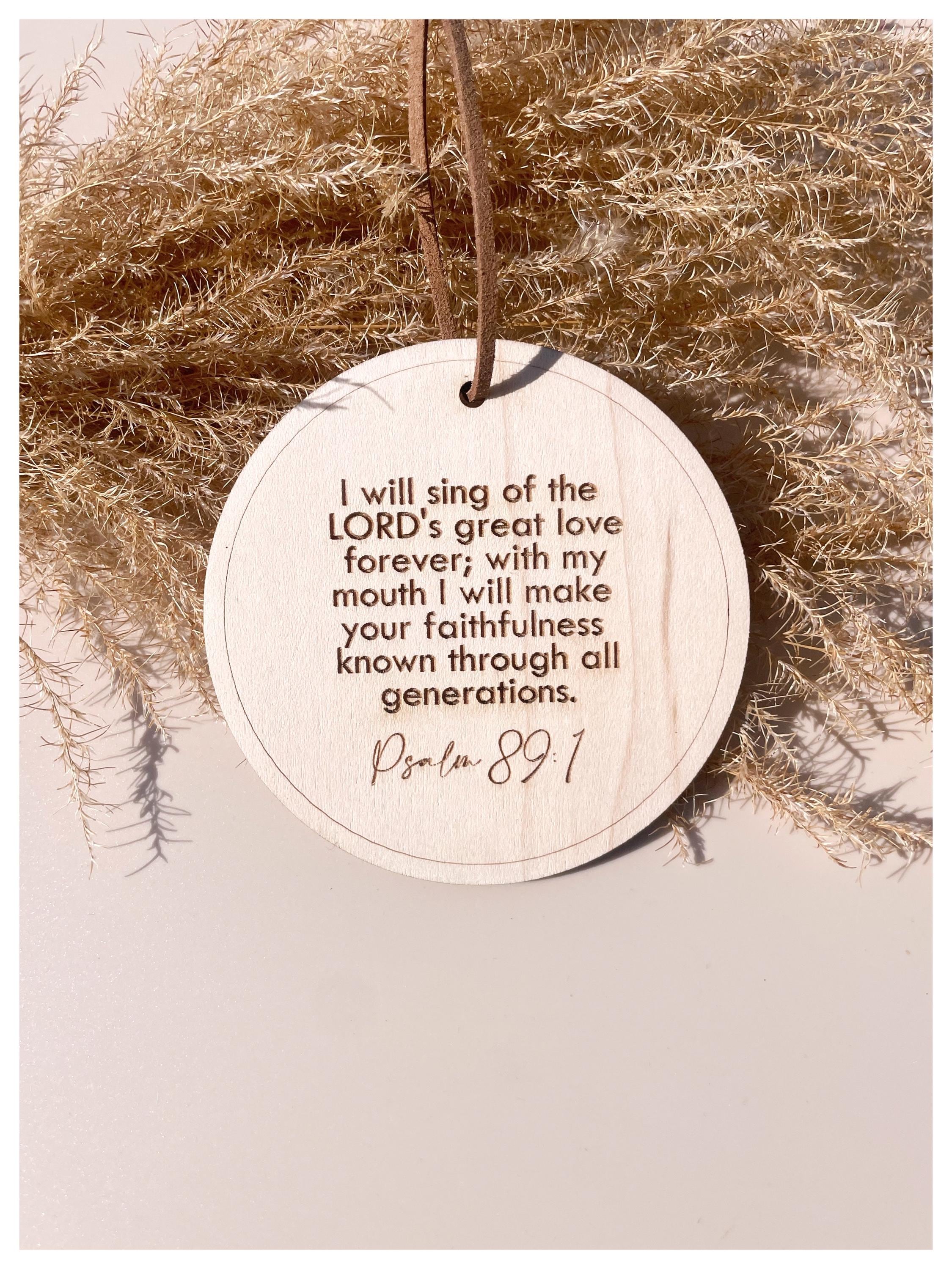 Wooden Bible Verse Disc – Psalm 89:1, Christian Wall Decor, Scripture ...